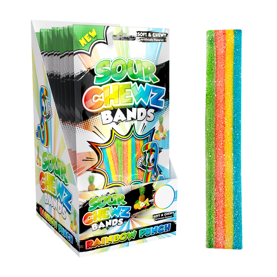 Sour Chewz Bands Rainbow Punch - CSO